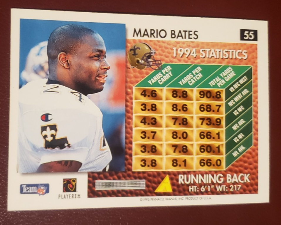 1995 Score Summit- #55 Mario Bates RB New Orleans Saints ***40% OFF 2 ...