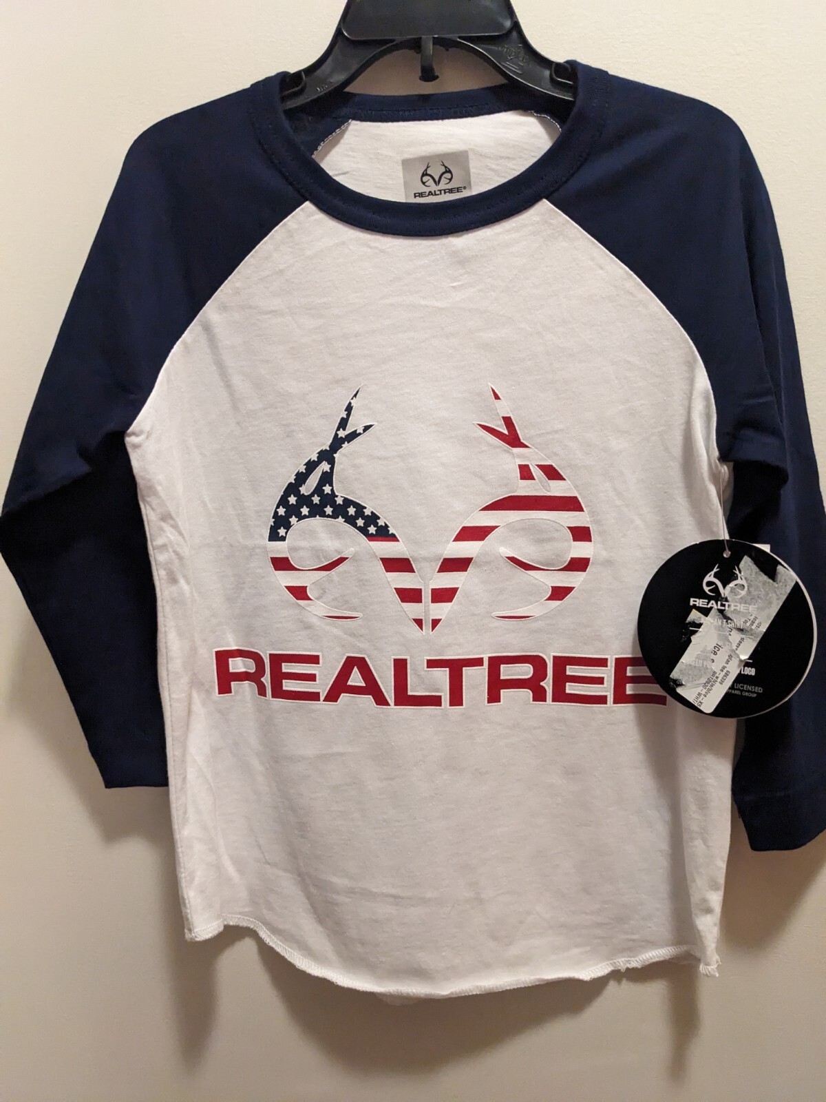 Realtree Boys XS (4-5) White With Blue Long Sleeves Deer Hunting Shirt ...