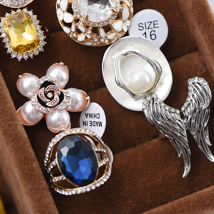 Wholesale 5-100pcs Rings Mixed Rings Bulk Finger Gemstones Crystal ...