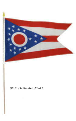 12x18 Wholesale Lot 12 State of Ohio Stick Flag 30" wood staff | eBay