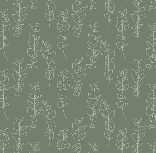 Dolls House Green Line Flower Pattern Miniature Print Wallpaper 1:12 ...