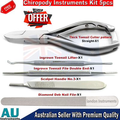 Podiatry instruments Kit Thick Toenail Ingrown Nail Nipper Nail File ...