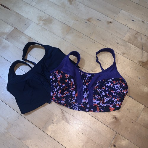 BNWT M&S Goodmove High Impact 2 Pack Sports Bras/Tops Navy & Pattern ...