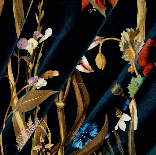 House of Hackney Velvet Flora Delancia Fabric Remnant in Midnight (1.3 yds) | eBay