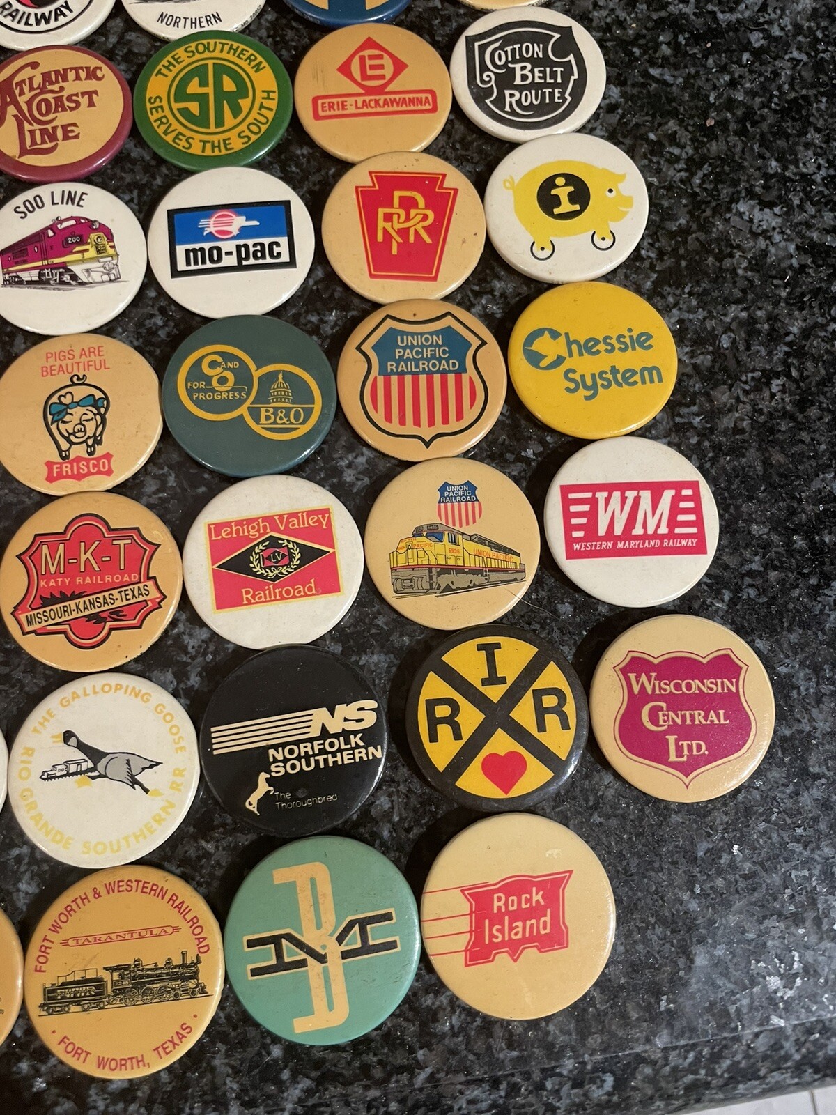 Vintage Lot Of 75+ Railroad Pinback Buttons & Badges. Old Rare Railroad ...