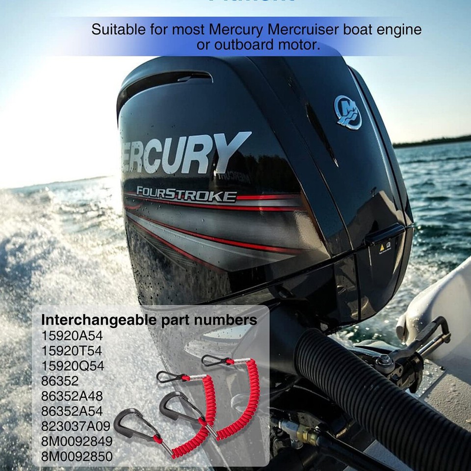 For Mercury Mercruiser Emergency Stop Kill Switch Safety Lanyard ...