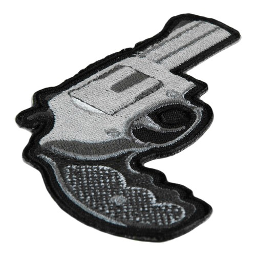 Silver Short Barreled Handgun Patch, Embroidered Gun Patches | eBay
