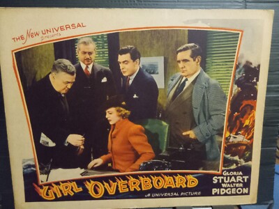 Lobby Card 1937 GIRL OVERBOARD Gloria Stuart W Pidgeon murder ...