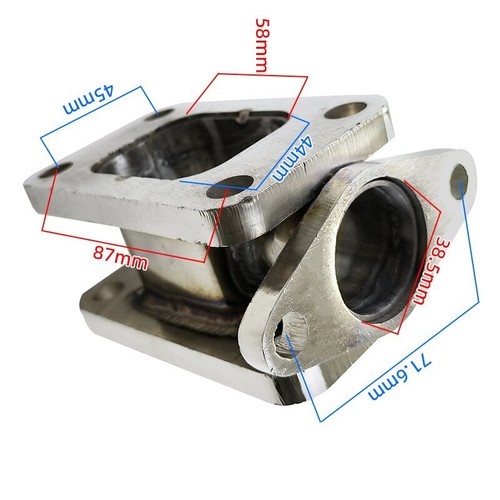 Turbo Manifold Flange T3 to T3 Adapter Conversion w/38mm 2-bolt Flange ...