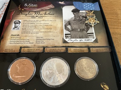 2013 USA 5-STAR GENERALS PROFILE COLLECTION SILVER $1 USA COMMEMORATIVE ...