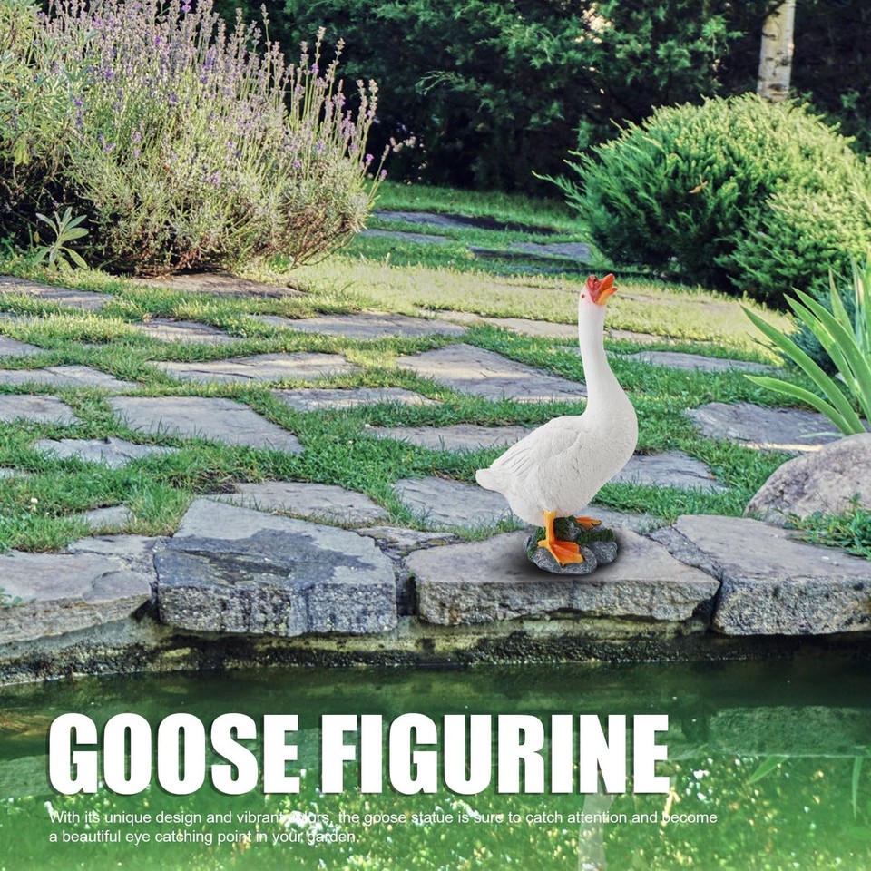 Goose Statue, Colorful Lifelike Resin Goose Sculpture Lawn and Garden ...