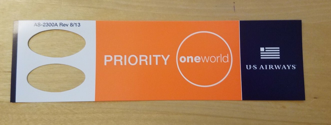 *NEW* RARE - Set Of 5 - US Airways & oneworld combined Priority Tag ...