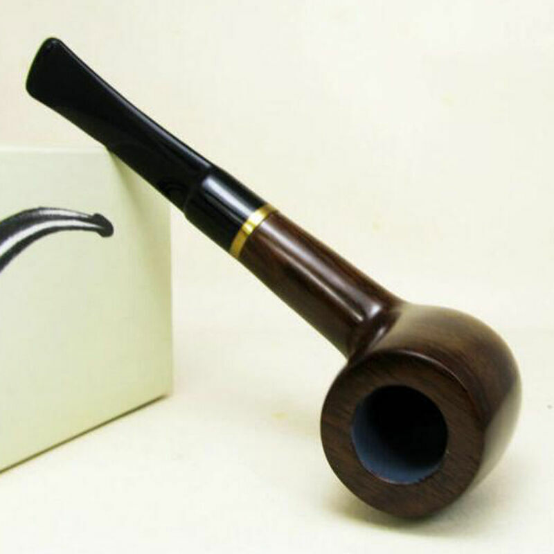 Handmade Wood Smoking Pipes Tobacco Ebony Wooden Smoking Pipe Gift 9mm ...
