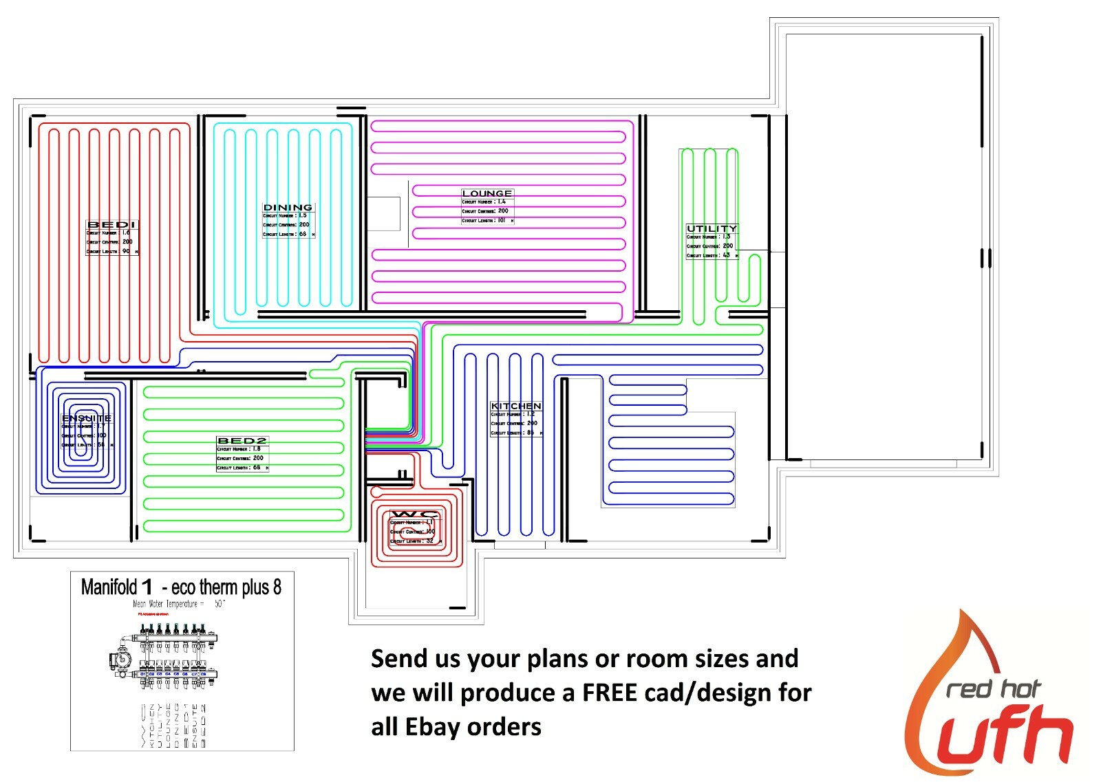 Underfloor heating MLCP PEX AL PEX pipe 12mm x 1.5mm - 200m coil | eBay UK