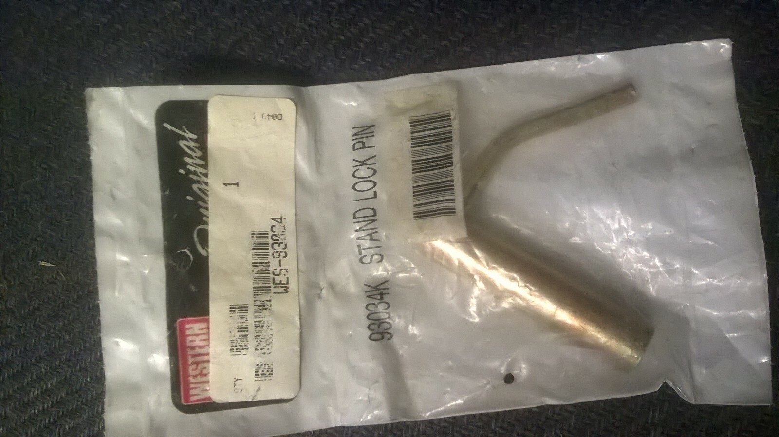 WESTERN Unimount SNOW PLOW STAND LOCK PIN PART 93034K GENUINE OEM ...