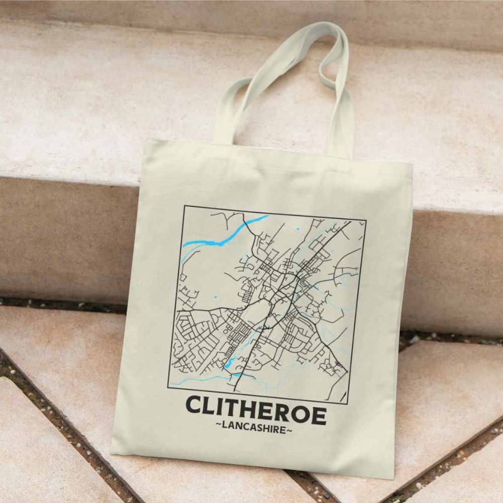 Clitheroe - Lancashire City Street Map Tote Bag | eBay