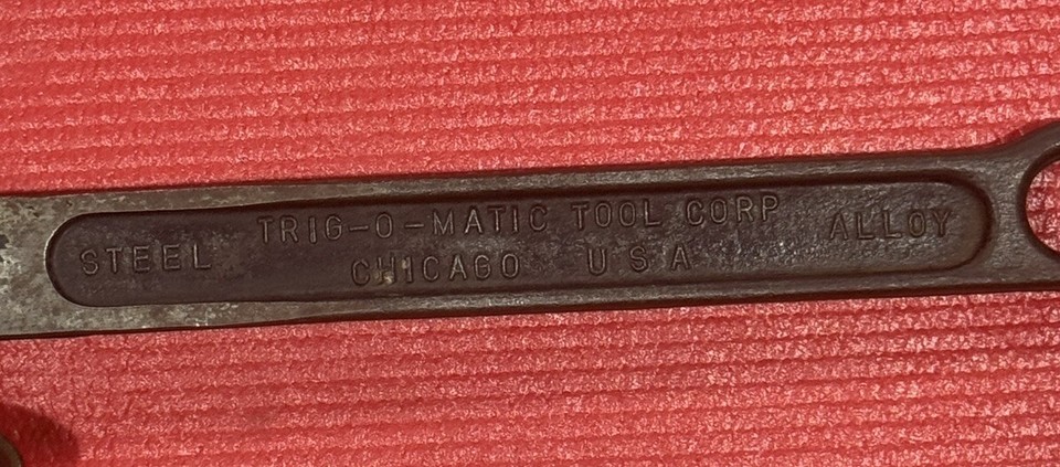 Trig-O-Matic 12" Pipe Wrench Spring Loaded Monkey Chicago USA VERY RARE ...