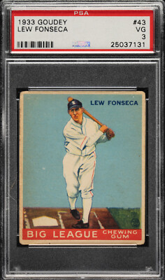 1933 Goudey #43 Lew Foseca Chicago White Sox PSA 3 VG | eBay