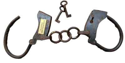 Cast Iron Working Handcuffs Alcatraz Old Vintage Handcuff With Brass ...