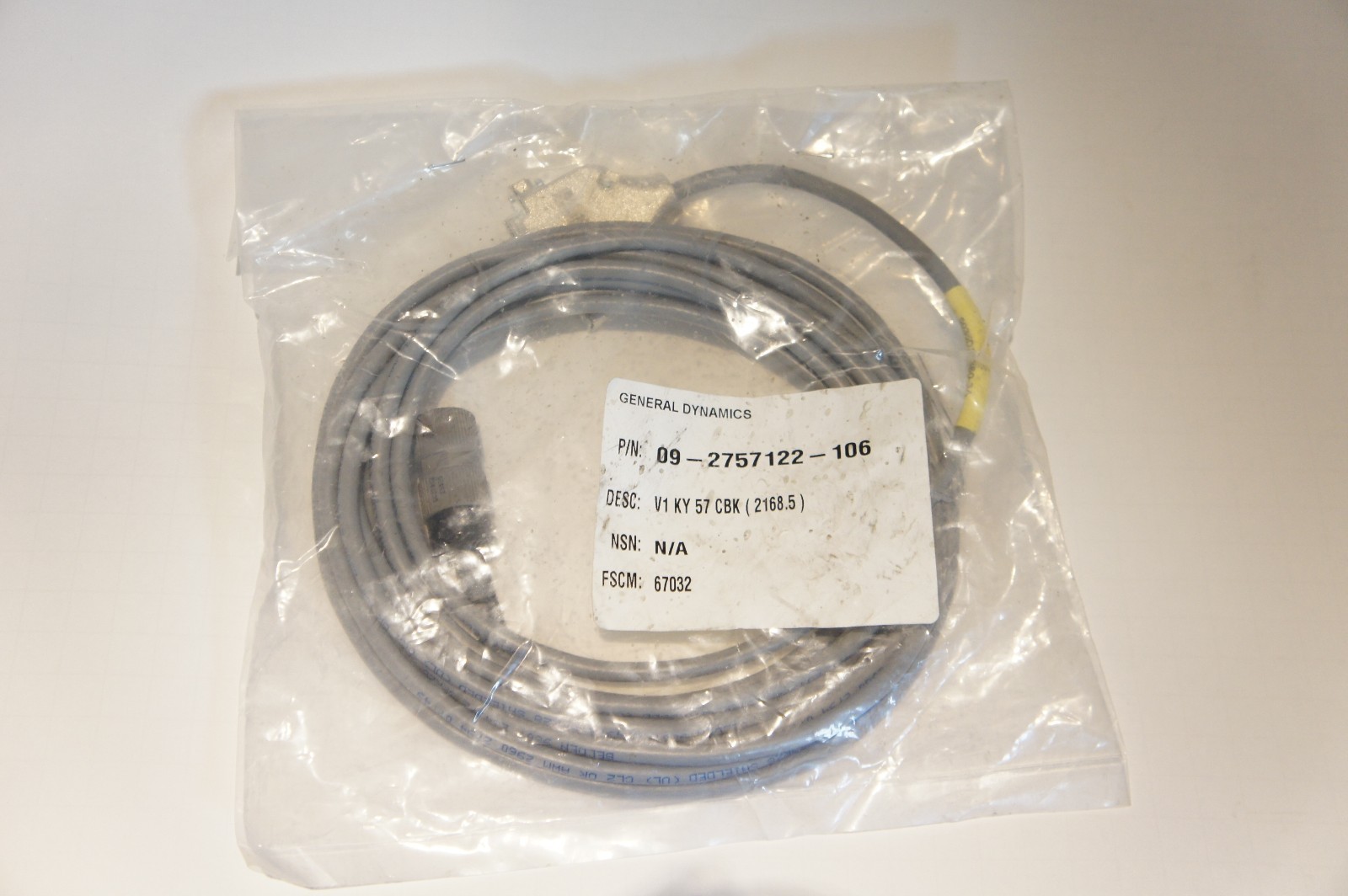 General dynamics cable P/N: 09-2757122-106 | eBay