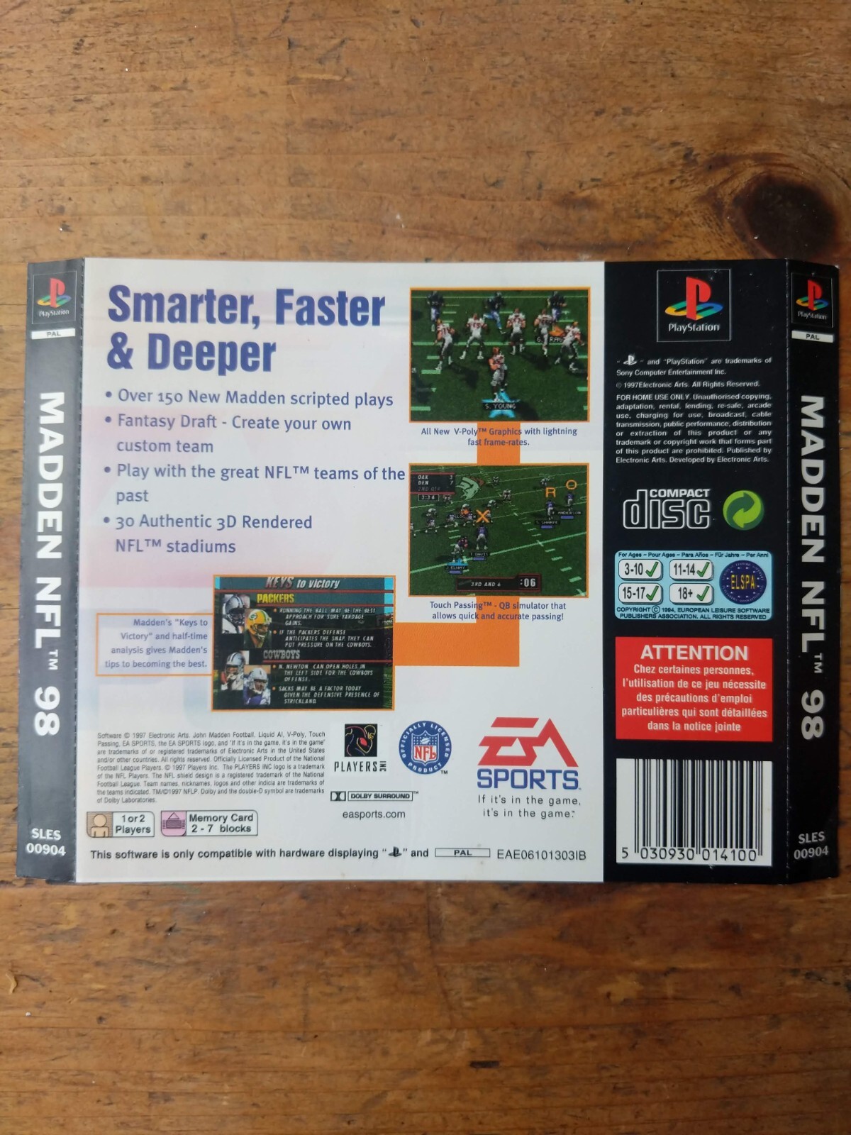 NFL Madden 98 PlayStation 1 Ps1 Game Football PAL for sale online | eBay