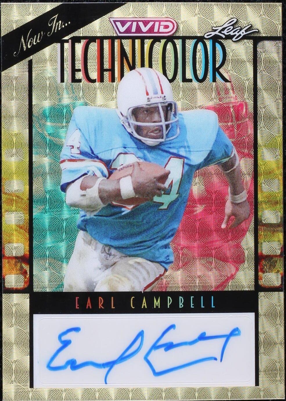 2024 Leaf Vivid - Technicolor Earl Campbell #T-EC1 Gold Super Prismatic ...