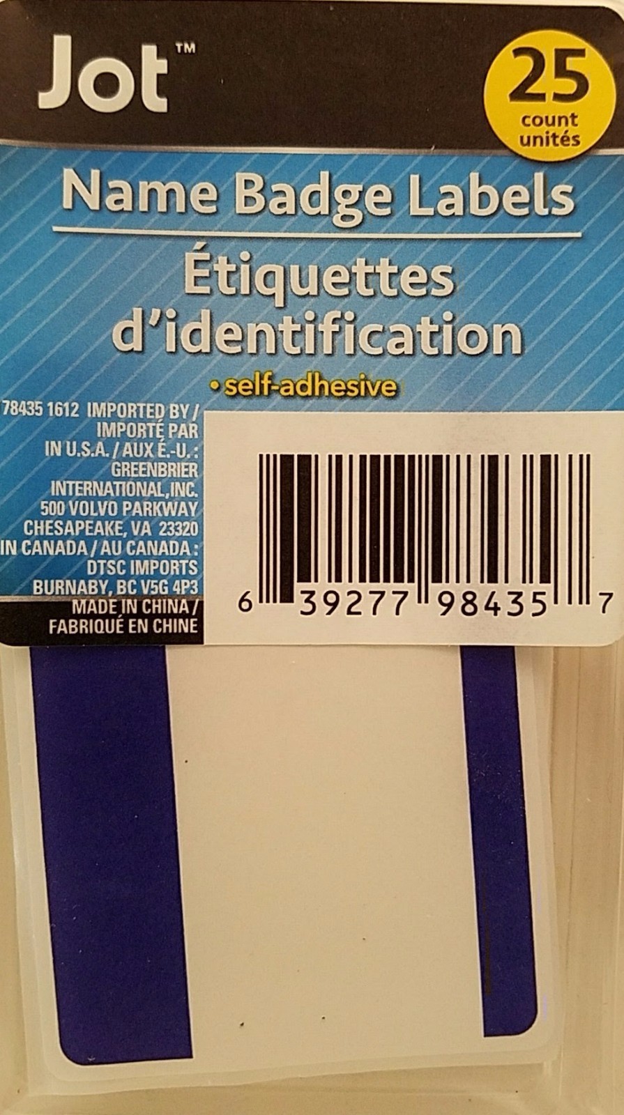 Jot NAME BADGE LABELS Badges 3.25”x2.25”, 25/Pk, Select: Trim Color | eBay