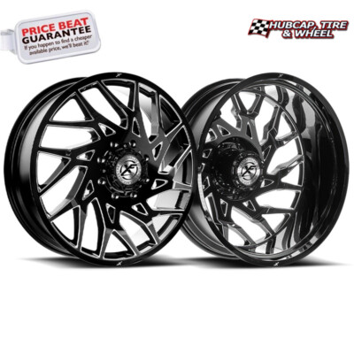 XF Dually XF-229 Dually GLOSS BLACK & MILLED- 24X8.25- 8x165.1 BP ...