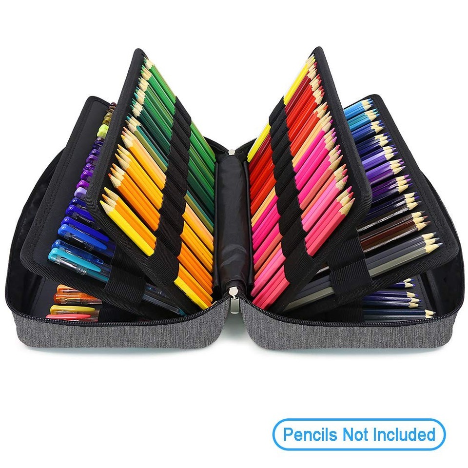 Big Capacity Colored Pencil Case - 300 Slots large Pen Case Organizer ...