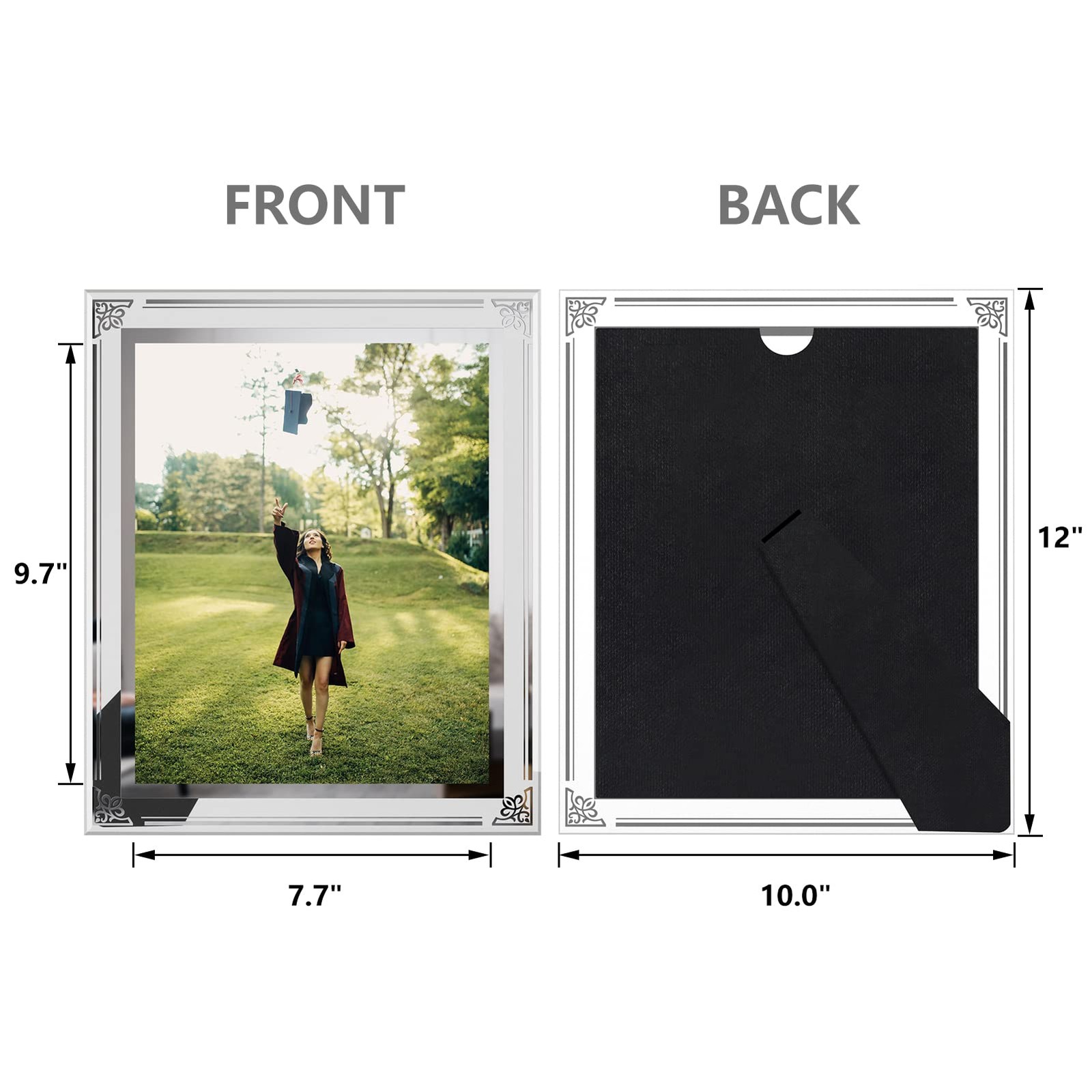 8x10 Picture Frame Set of 2, Glass Photo Frame 8 by 10 for Tabletop ...