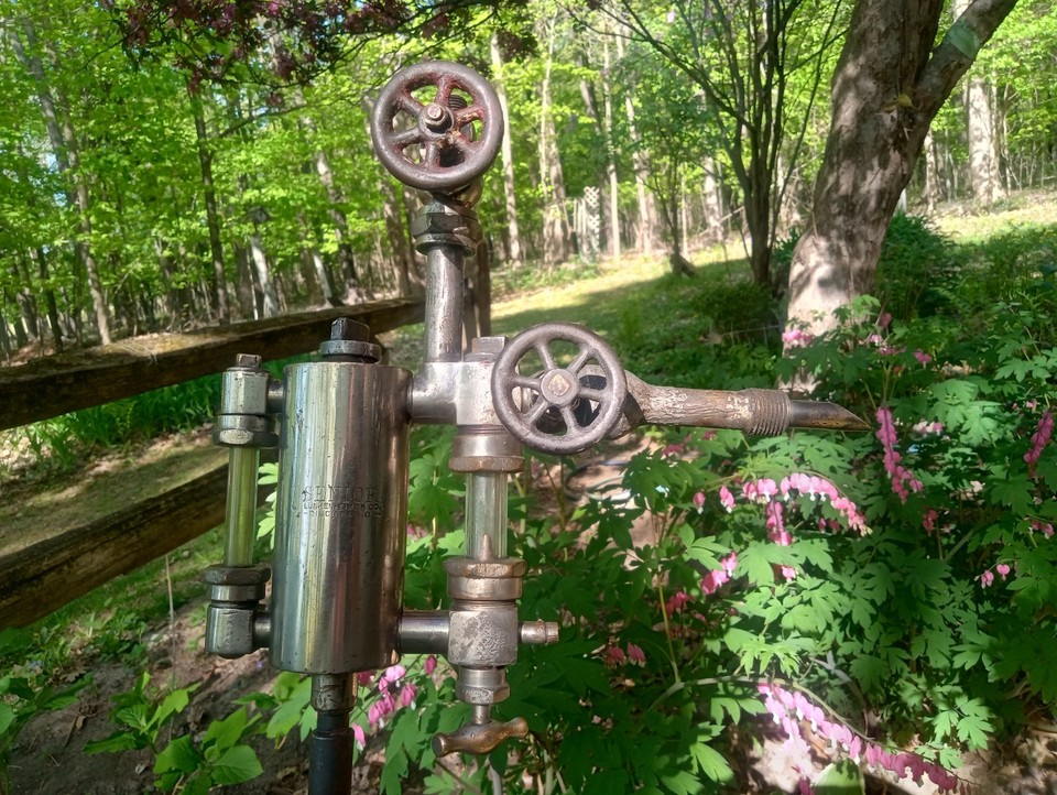 Rare Lunkenheimer Senior Nickel Plated Brass Glass Steam Engine Oiler ...