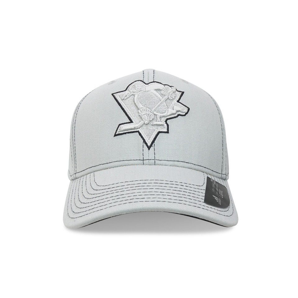 Pittsburgh Penguins Adidas NHL Grey Tone Structured Flex Fitted Cap Hat ...