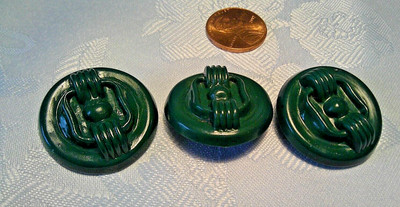 set of 3 Art Deco large green buttons | eBay