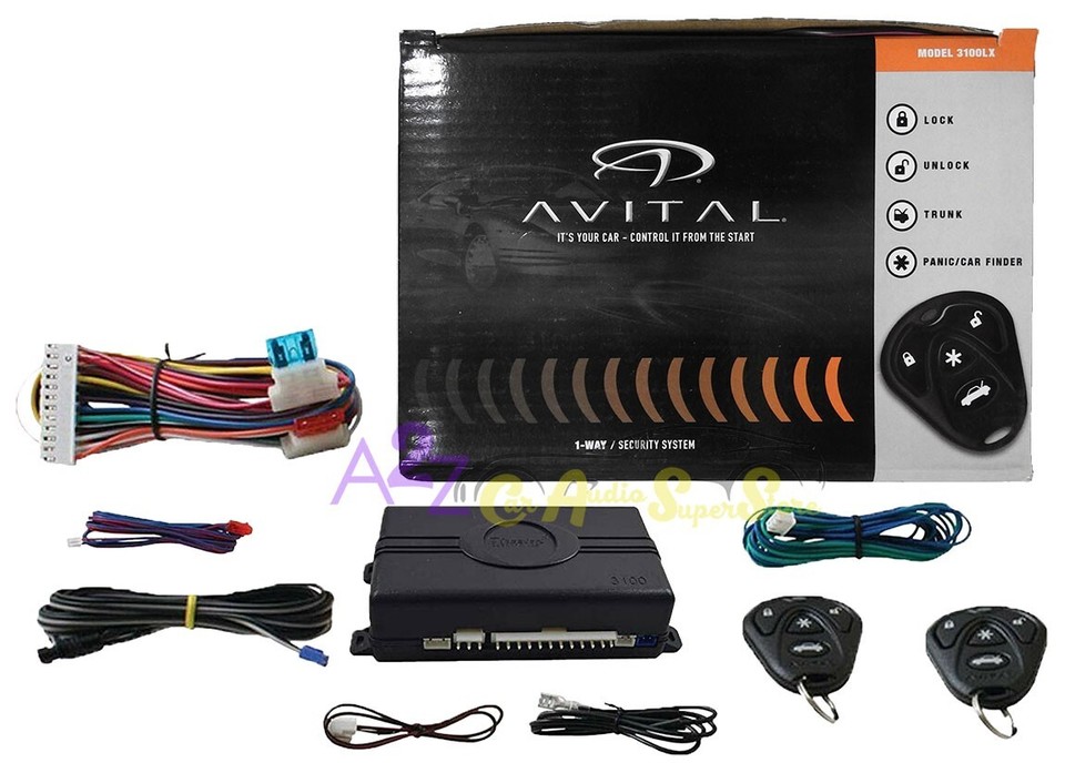 AVITAL 3100LX KEYLESS ENTRY CAR ALARM SECURITY SYSTEM 3 CHANNEL +2 ...