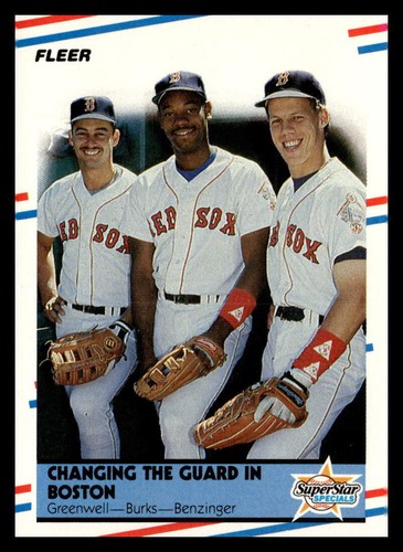 1988 Fleer #630 Mike Greenwell Ellis Burks Benzinger Boston Red Sox ...