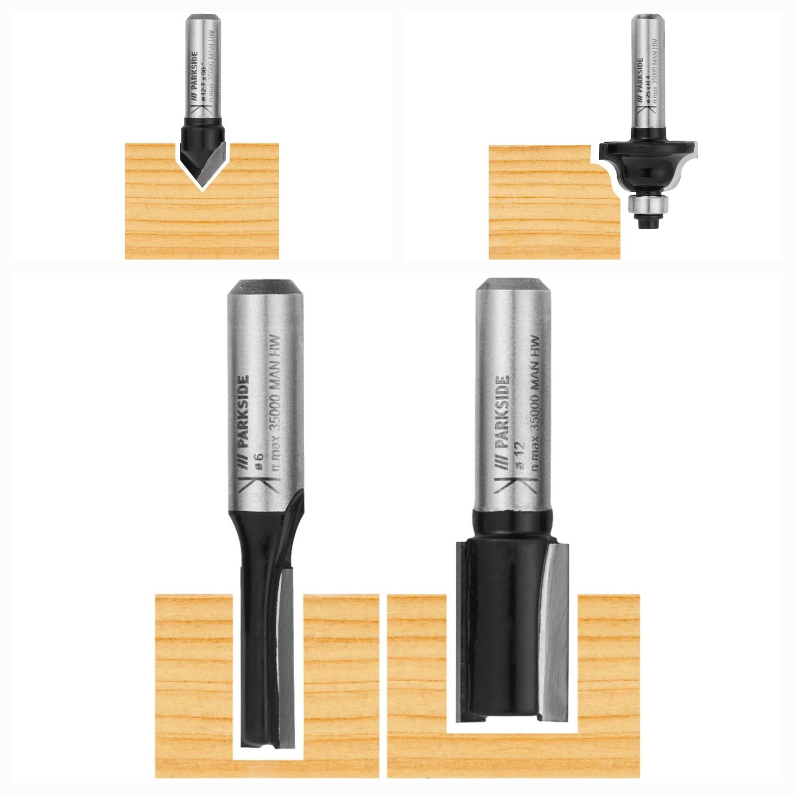 Parkside 1200W Electric Router + Bits & Accessories For Working Of Wood ...