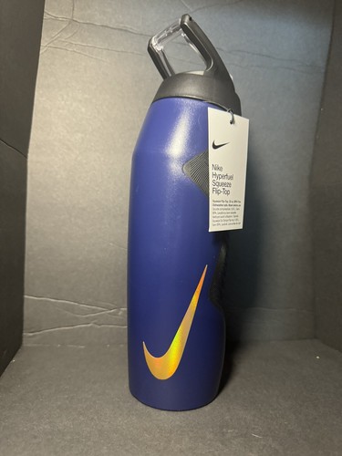 Nike Hyperfuel Water Bottle Squeeze Flip Top 32 fl oz, Navy Blue/Gold NWT | eBay