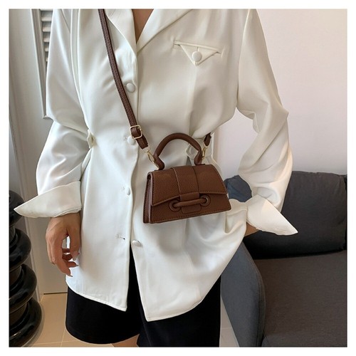 Solid Color Shoulder Crossbody Bag PU Hand Carry Small Bag PU Leather ...