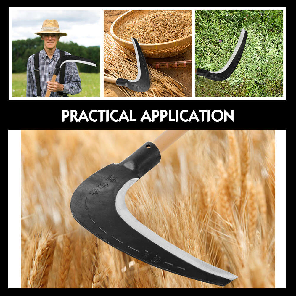 Grass Sickle Head Scythe Reaping Hook Harvest Gardening Farming Cutter ...