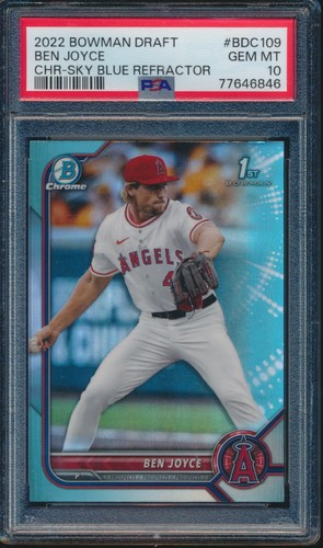 PSA 10 BEN JOYCE 1st 2022 Bowman Chrome Draft SKY BLUE REFRACTOR RC GEM ...