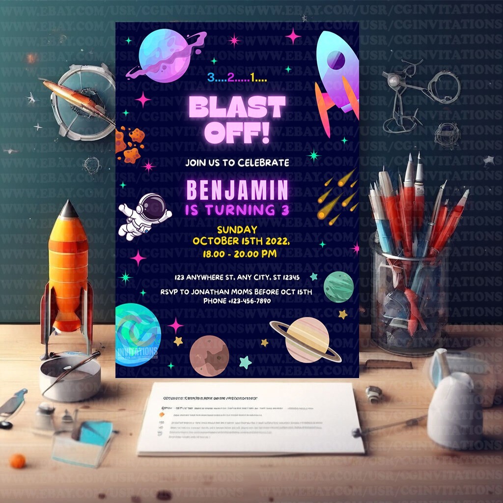 Rocket Birthday Printable Invitation Templates Free Page 49 | Happy