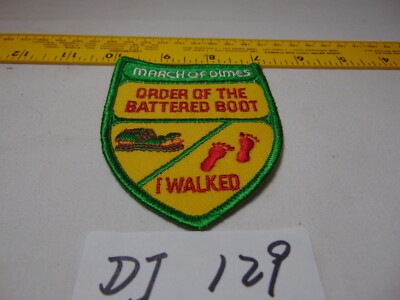 Vintage Embroidered Patch March of Dimes I walked Order of the Battered ...
