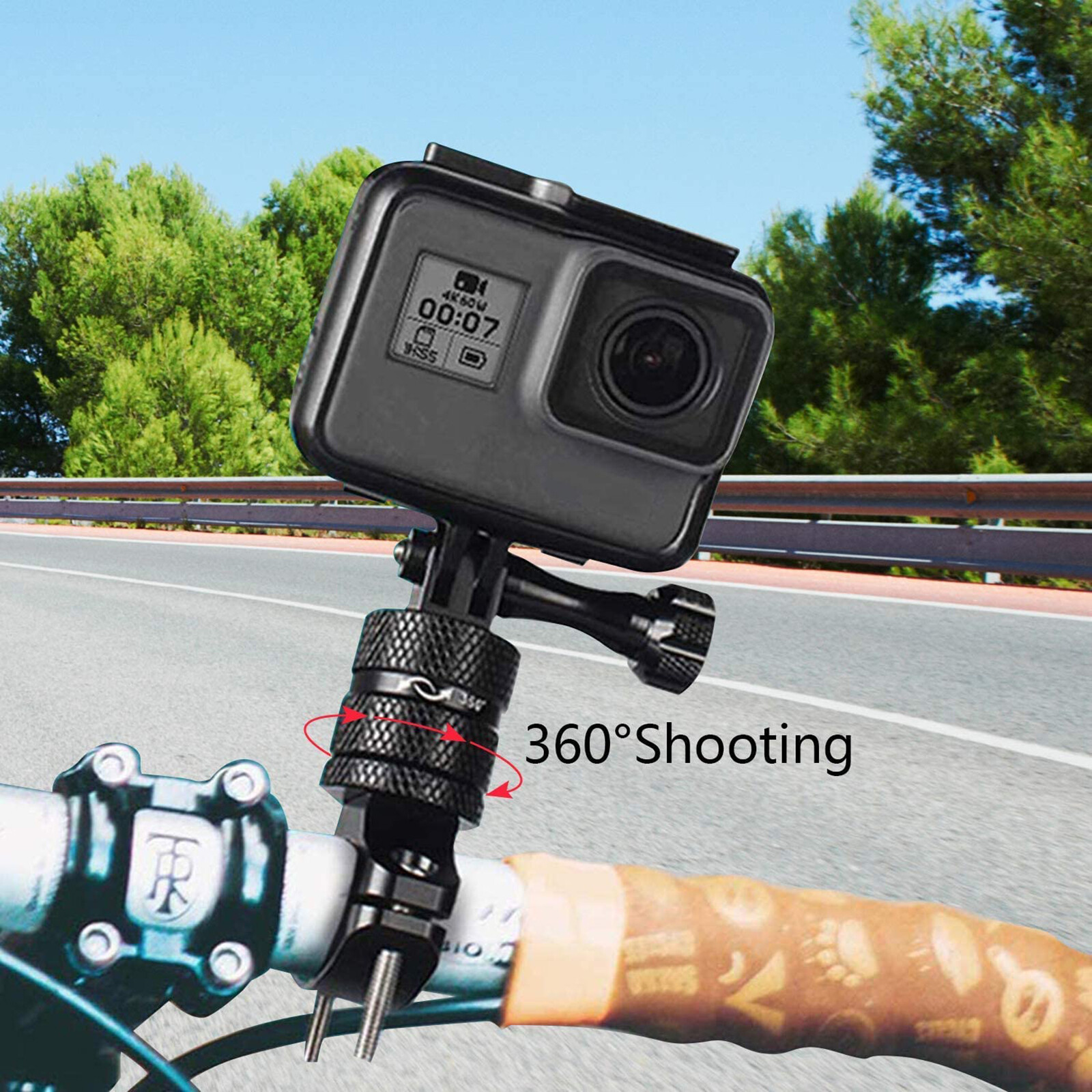 Bike Mount Camera Handlebar Mount 360° Rotation for Gopro Hero 11/10/9 ...