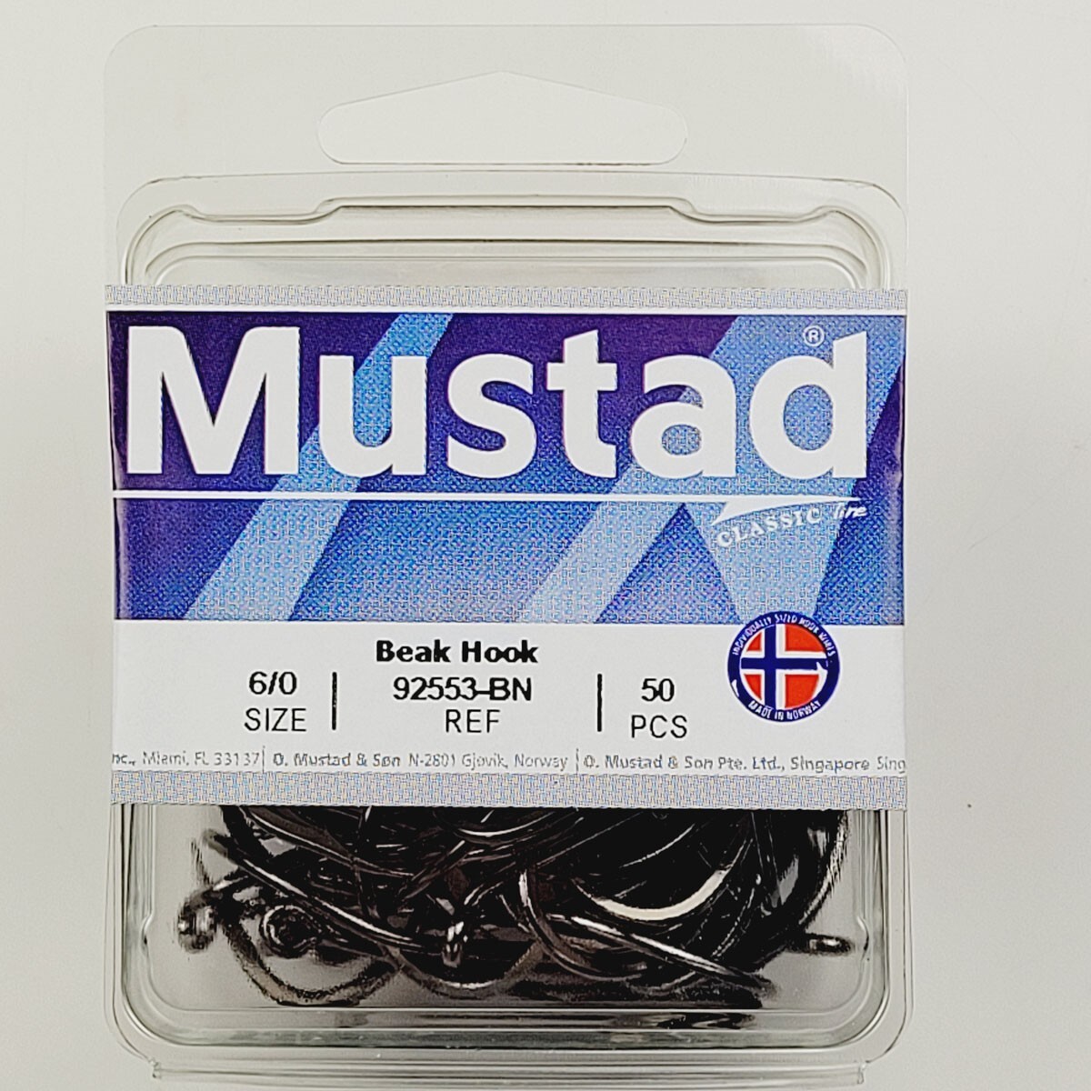 Mustad Hooks 92553-BN-6/0-50 Beak Bait Black Octopus Hook | eBay
