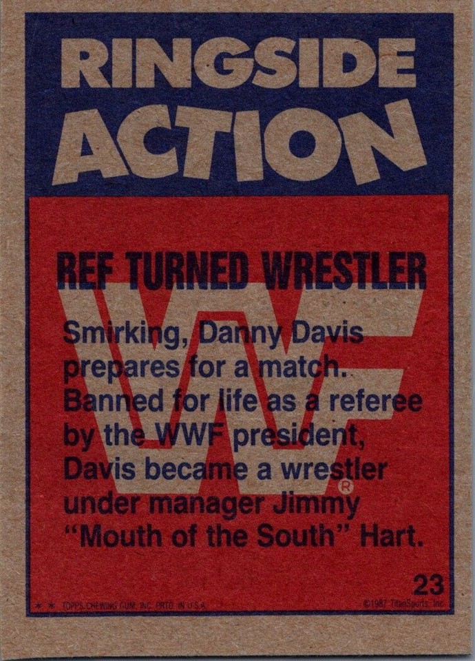 1987 Topps WWF #23 Ref Turned Wrestler RA | eBay