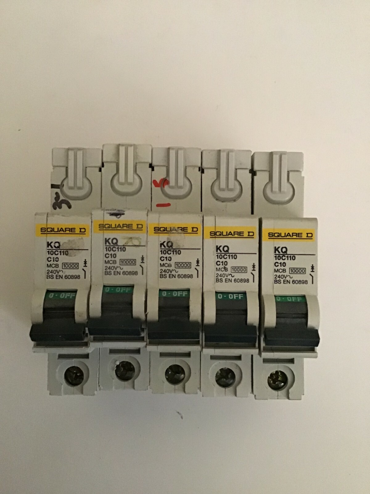 SQUARE-D KQ MCB'S 10AMP C TYPE PLUG IN JOB LOT OF 5 TO CLEAR KQ10C110 ...