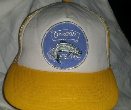 VTG Patch Cap Hat Oregon FishSnap Back Trucker Hat A4 | eBay