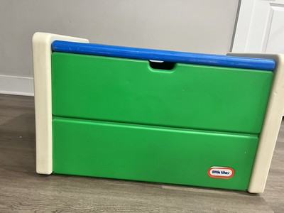 Vintage Little Tikes Tykes Kid Child Size Toybox Toy Box Green Blue ...