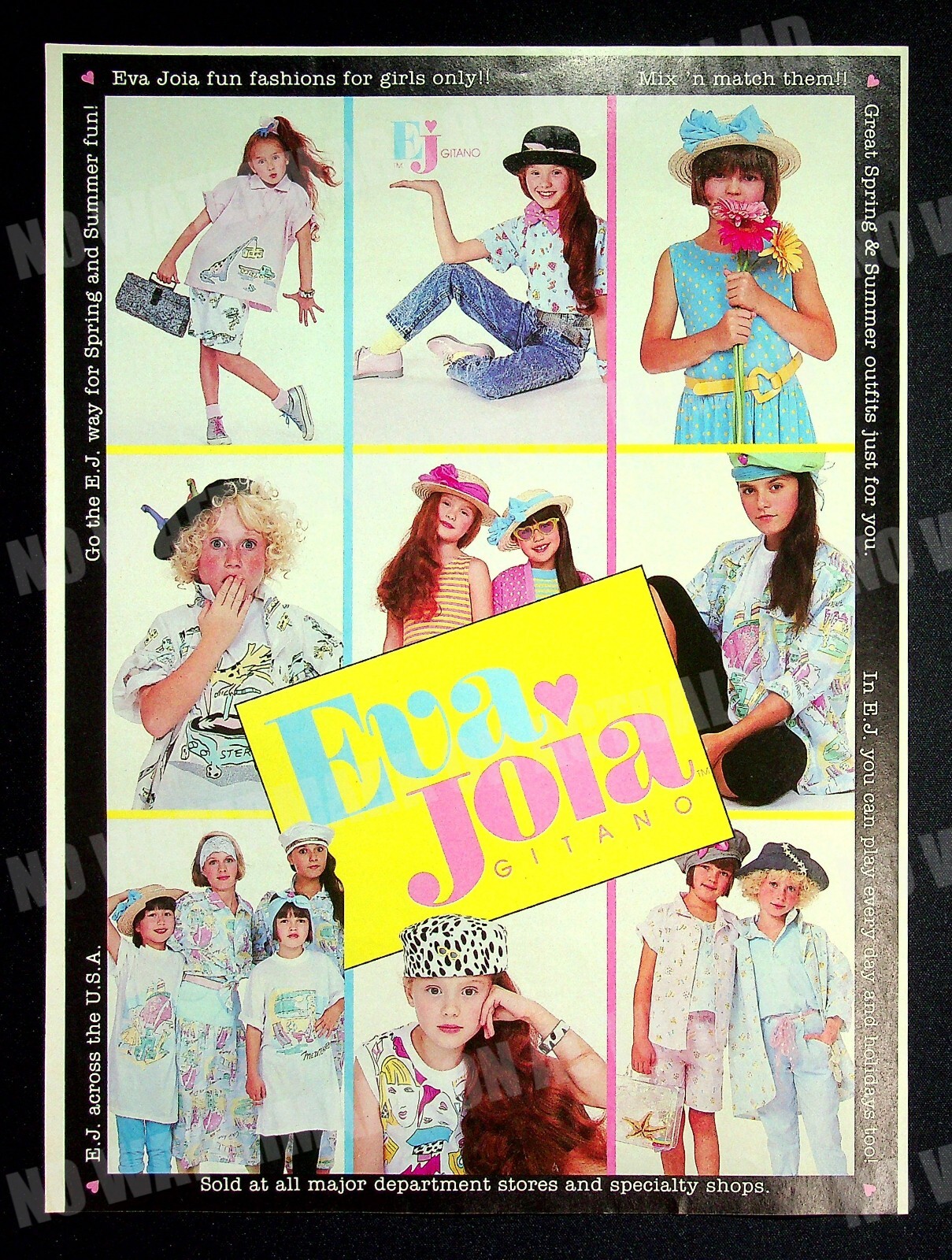EJ Gitano Girls Clothing 1987 Trade Print Magazine Ad Poster Apparel ...