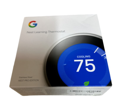 Google Nest Pro 3rd Gen Learning Thermostat T3008US Stainless Steel ...
